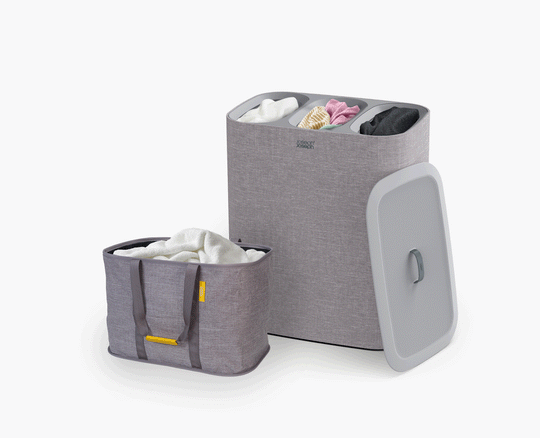 90L and 55L Large Grey Laundry Basket Set | Joseph Joseph EU