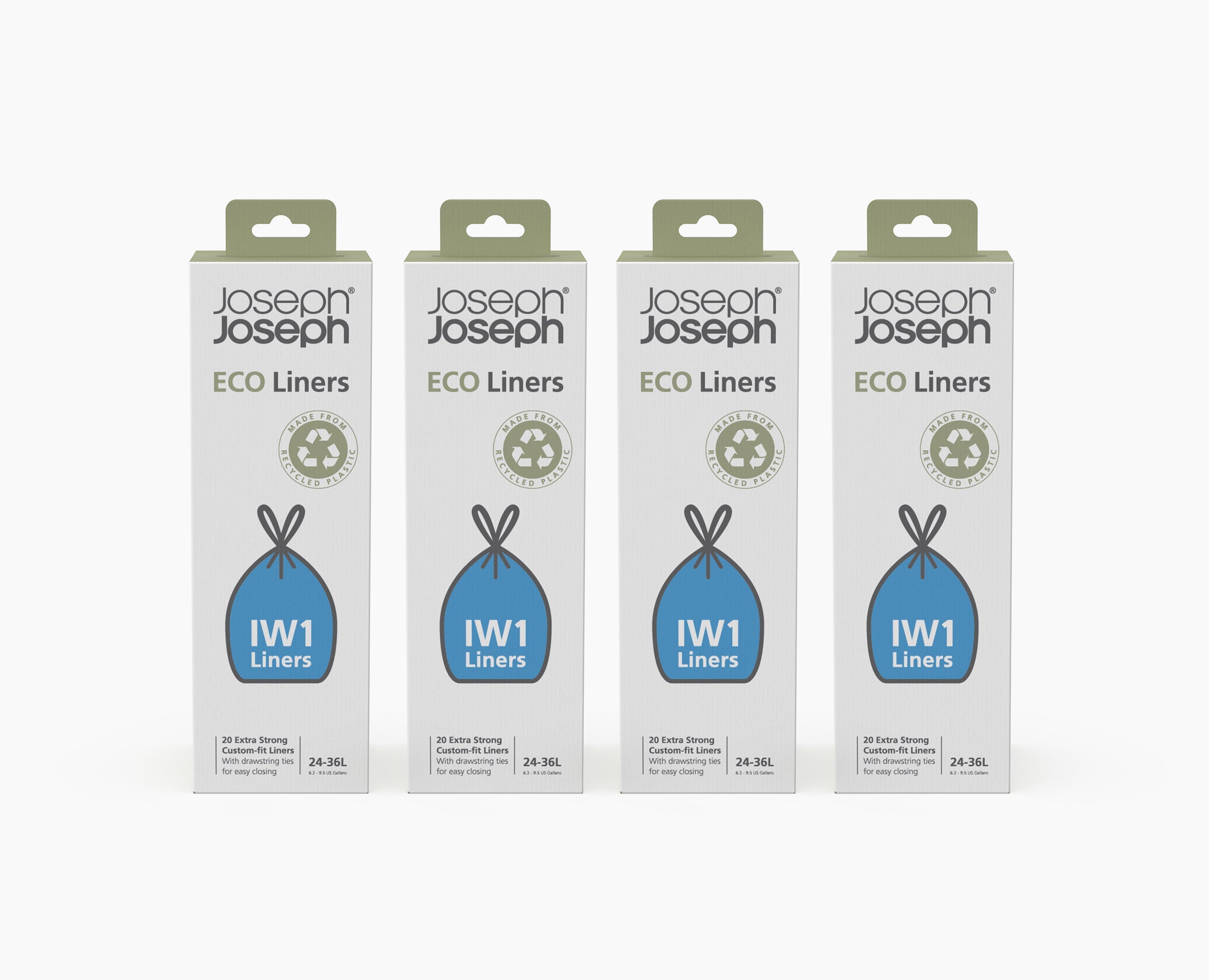 IW1 24-36L Grey Recycled Bin Liners - 4 pack | Joseph Joseph EU
