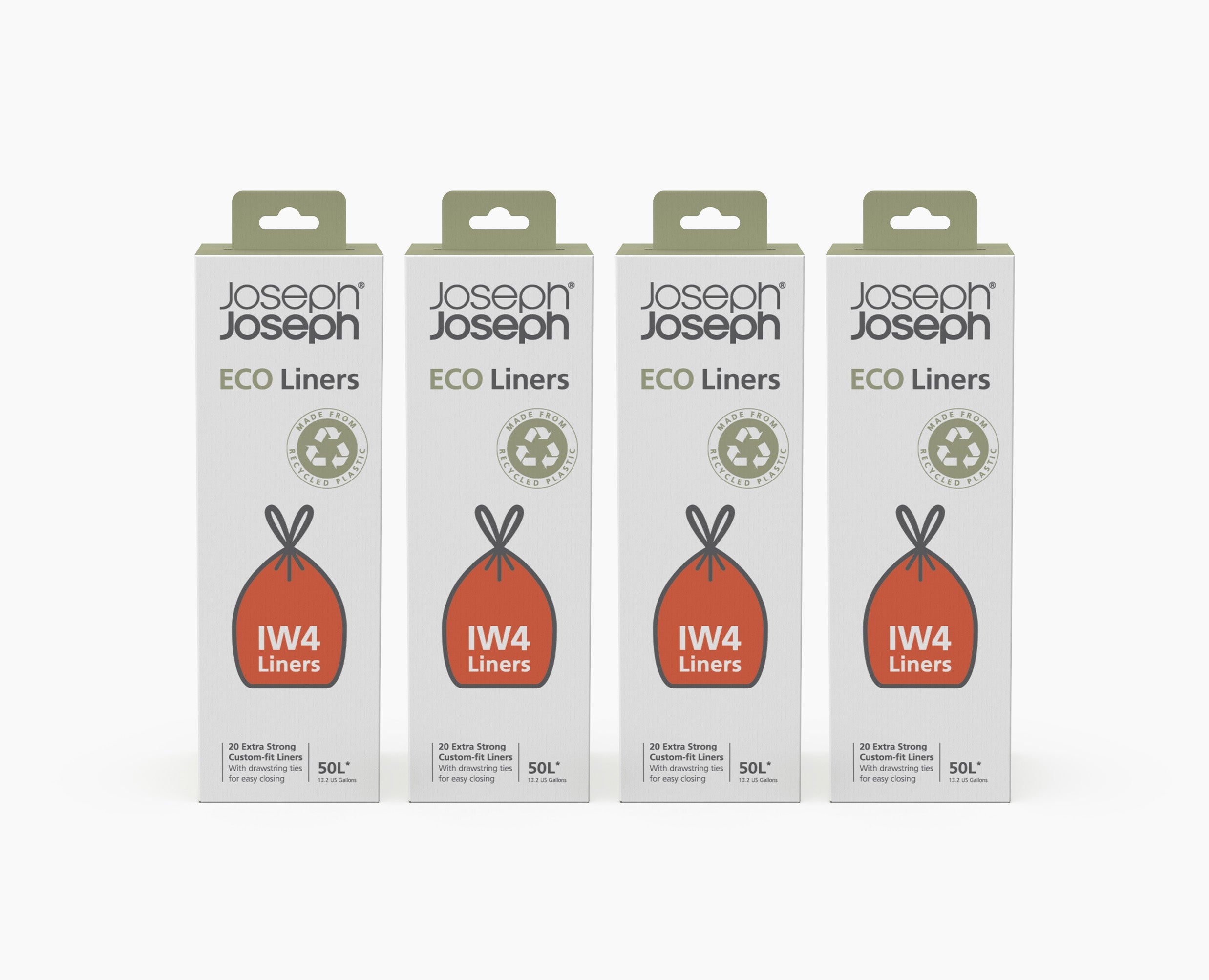 IW4 50L Grey Recycled Bin Liners - 4 pack | Joseph Joseph EU