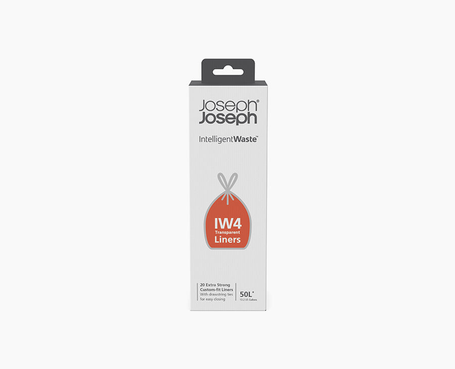 IW4 Extra Strong 20 Clear Bin Liners - up to 90L | Joseph Joseph EU